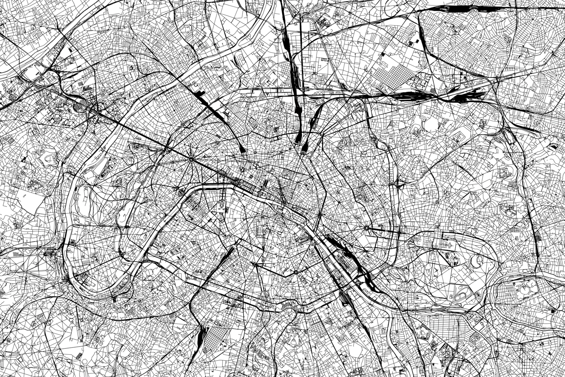 Unique Paris Map Wall Murals - Intricate Street & Landmark Wallpaper ...
