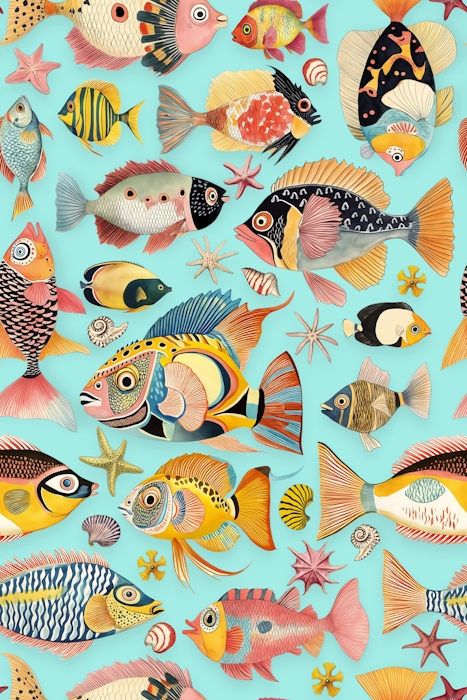 Multicolor Fish Underwater Marine Life Wallpaper