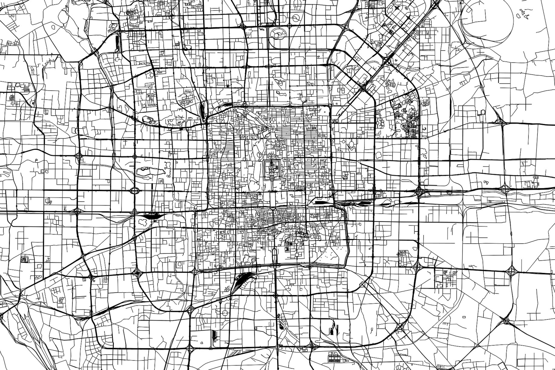 Buy Beijing Map Wallpaper Online - Happywall