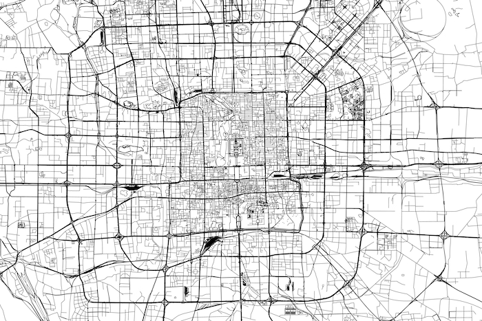 Køb Beijing Map Tapet Online - Happywall