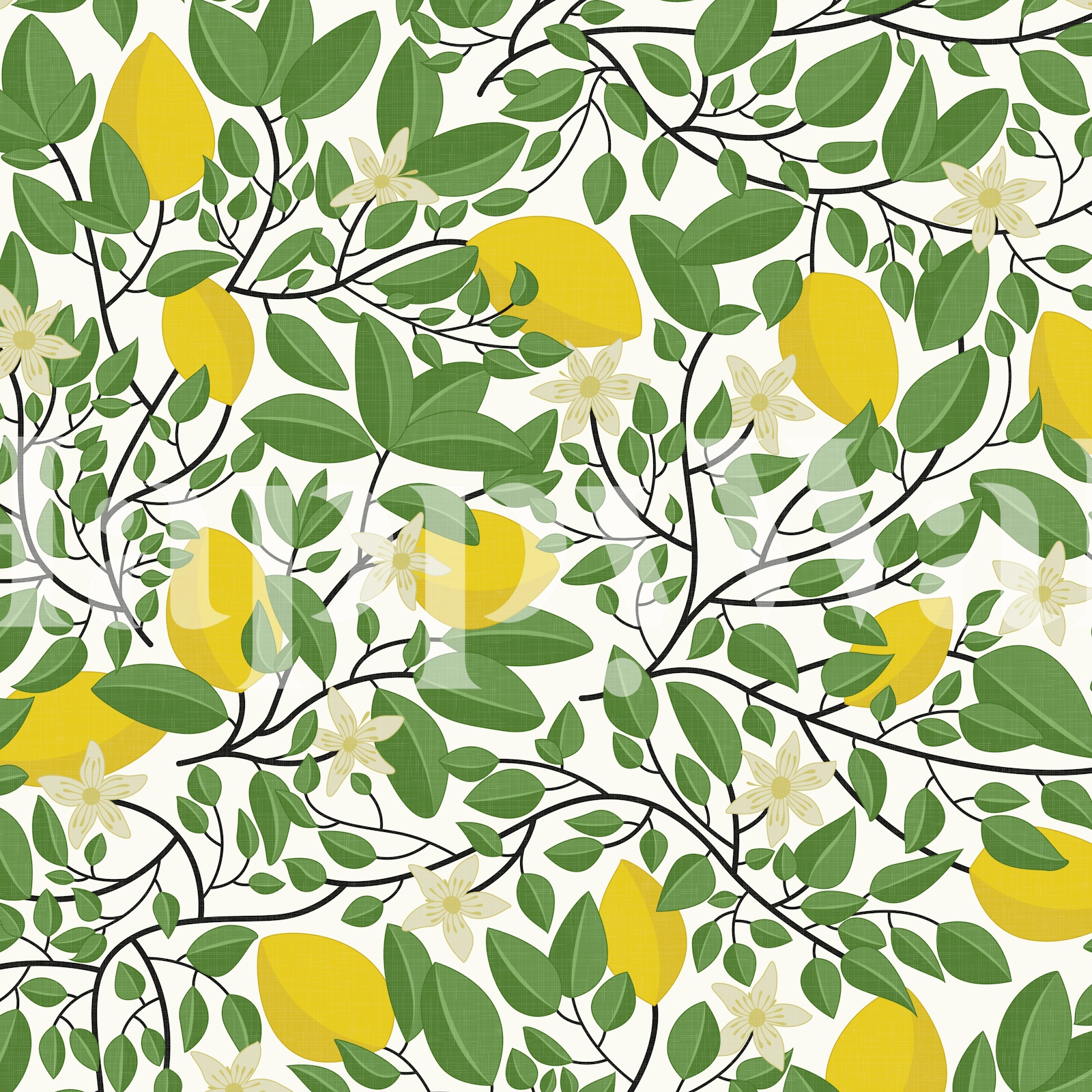 Mediterranean Garden Lemon Tree Wallpaper - Happywall