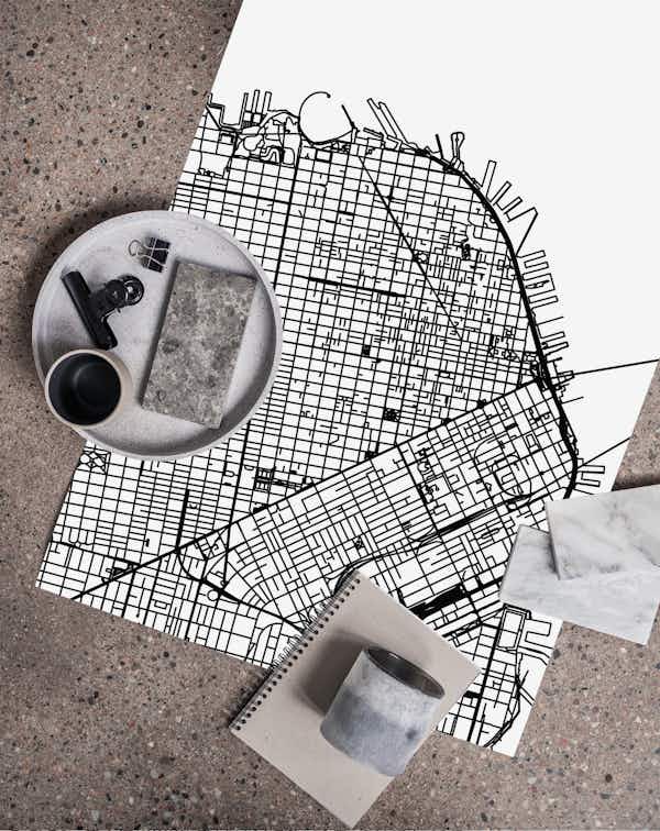 Buy San Francisco Map wallpaper - Happywall