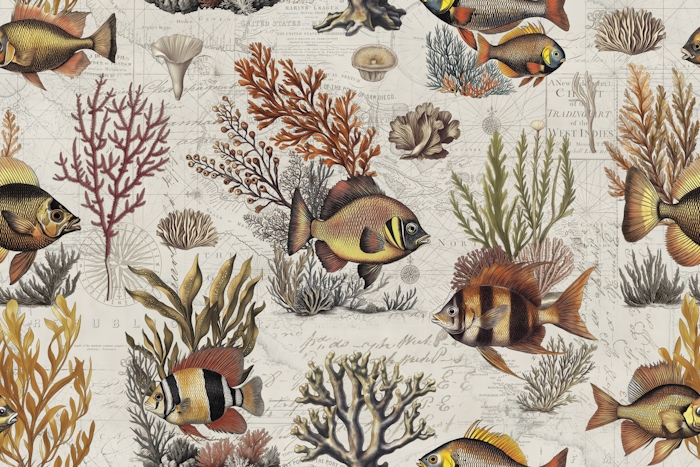 Vintage Ocean Explorer Wallpaper | happywall.com