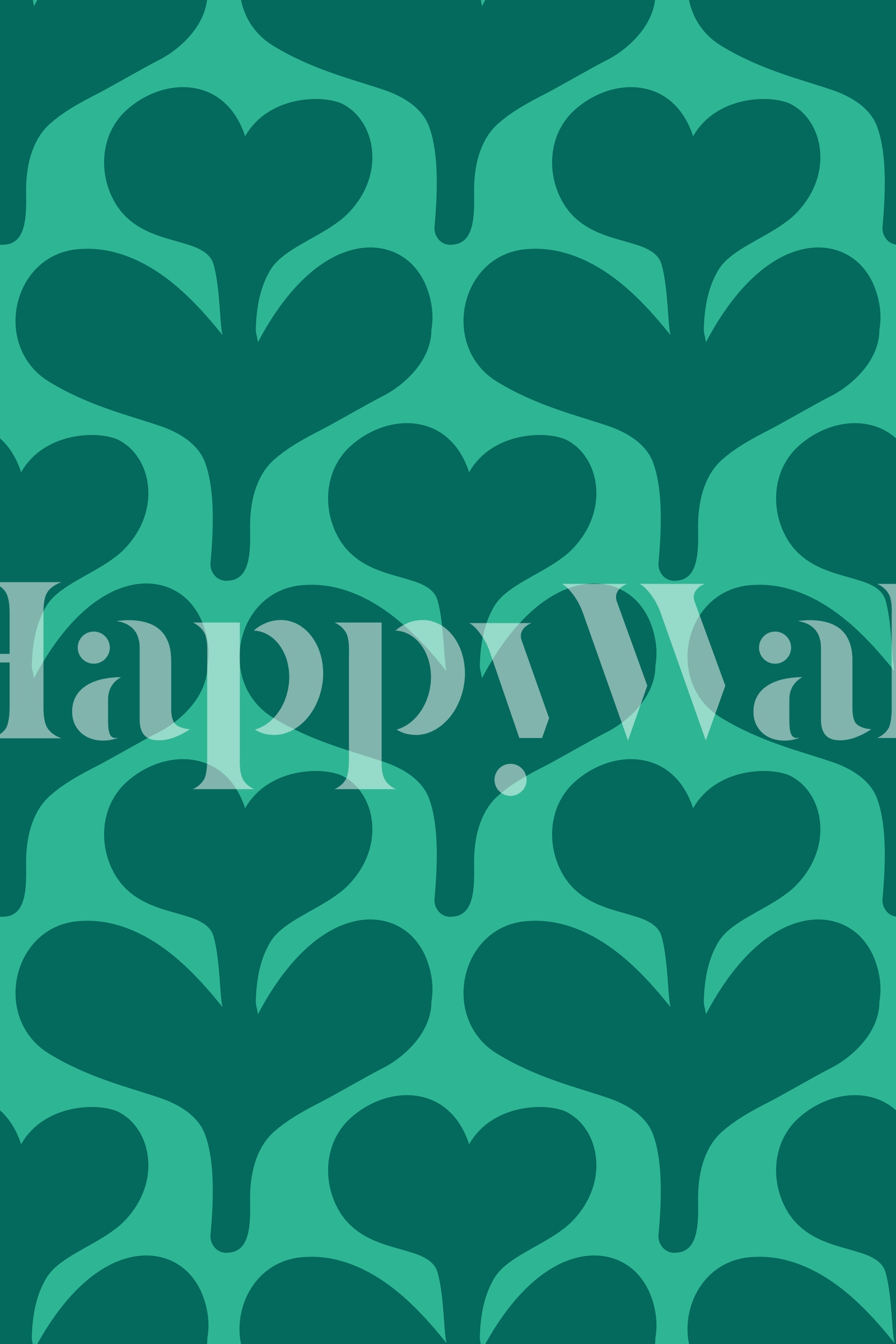 Green Heart Flower Wallpaper for Retro Decor