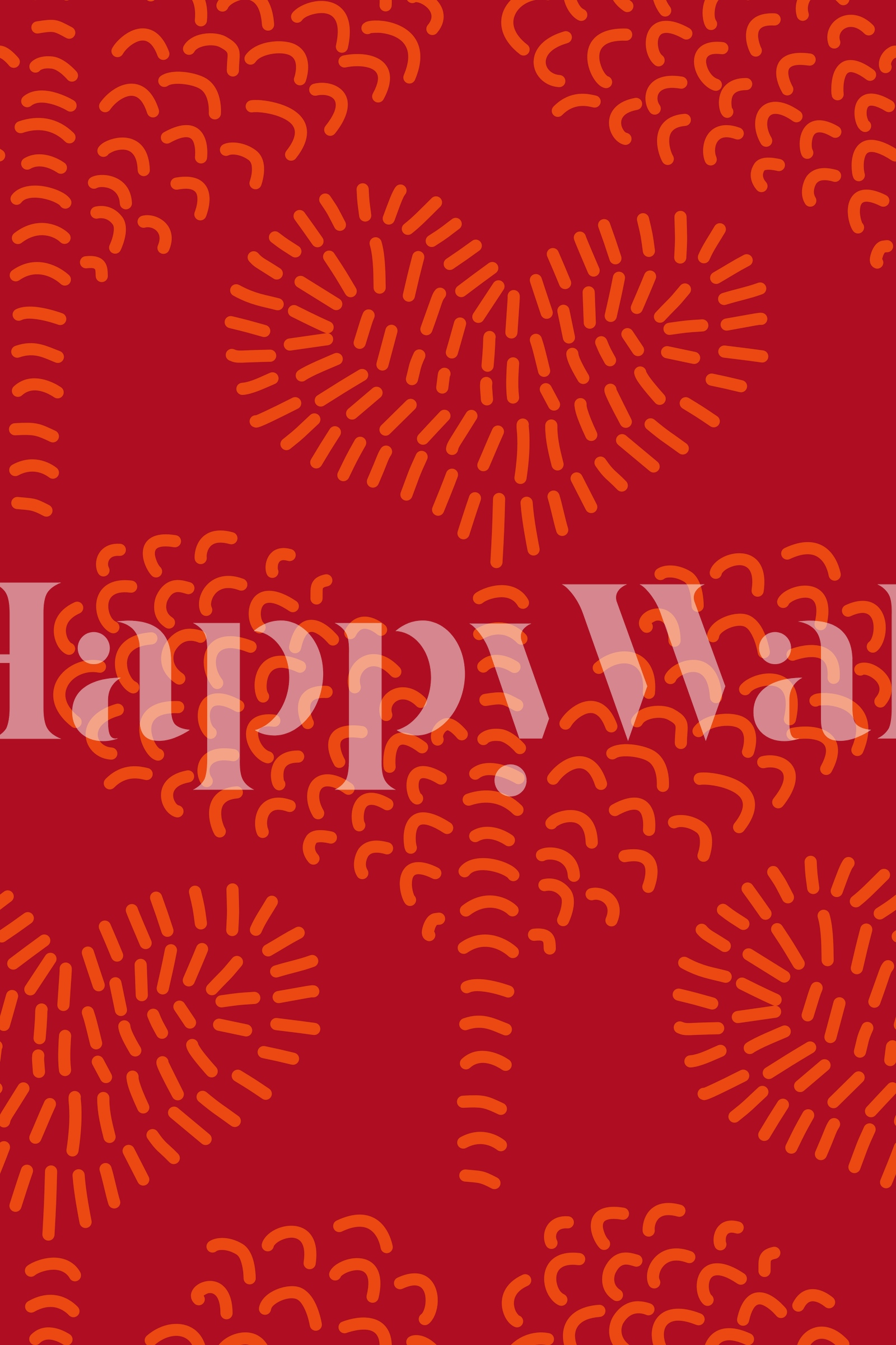 Red Floral Heart Wallpaper for Bedroom