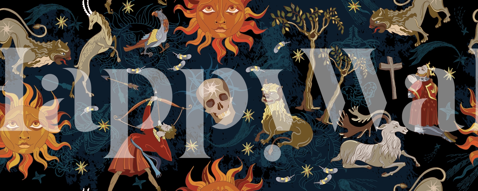 Medieval Astrological Wallpaper | happywall.com