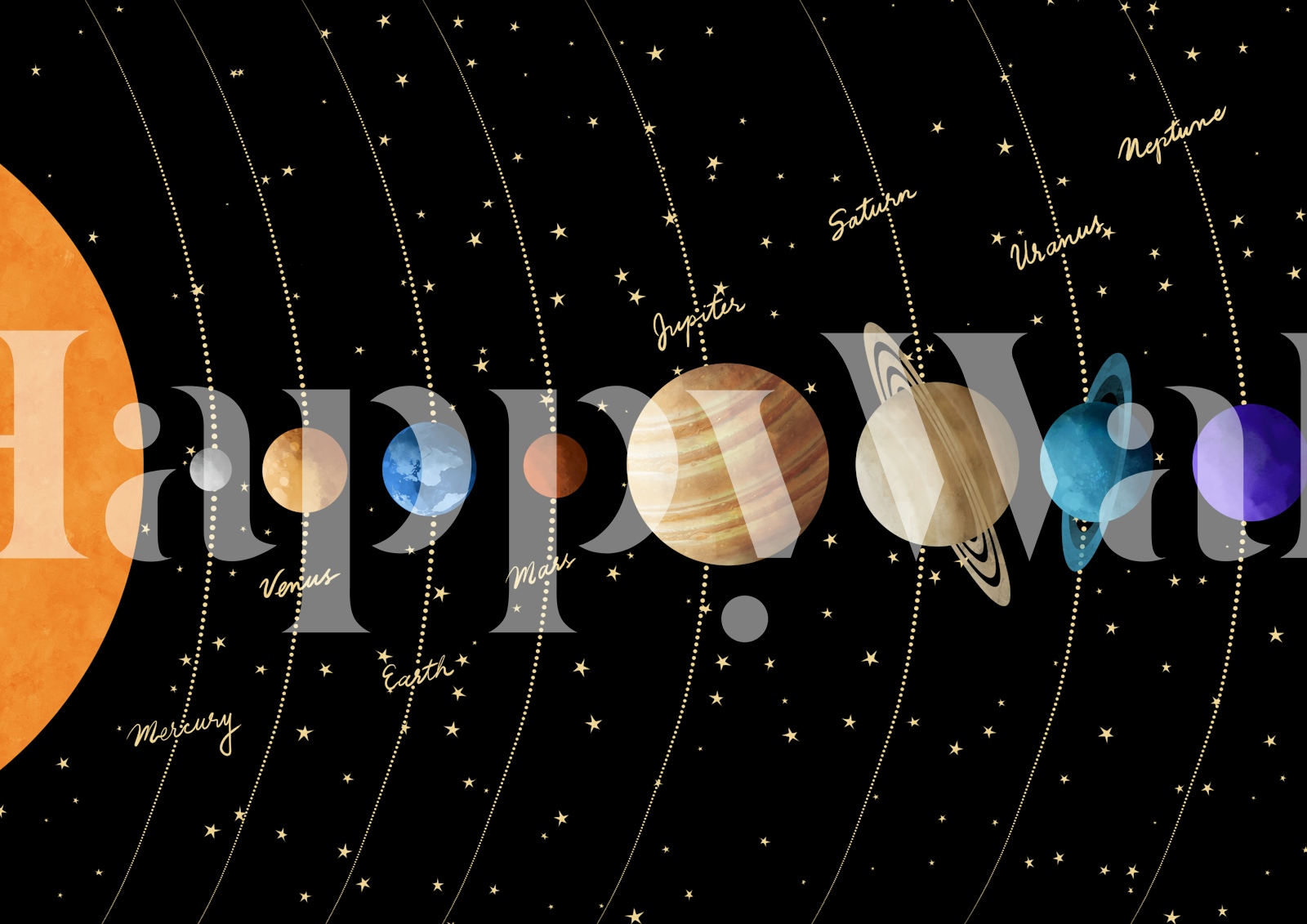 Celestial Solar System Wallpaper - Happywall.com
