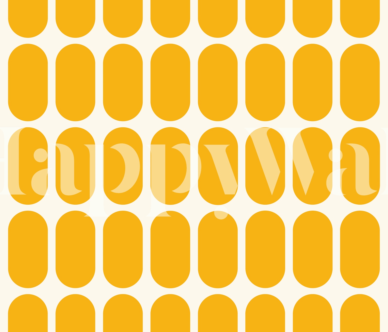 Mid Century Modern Yellow Oval Wallpaper