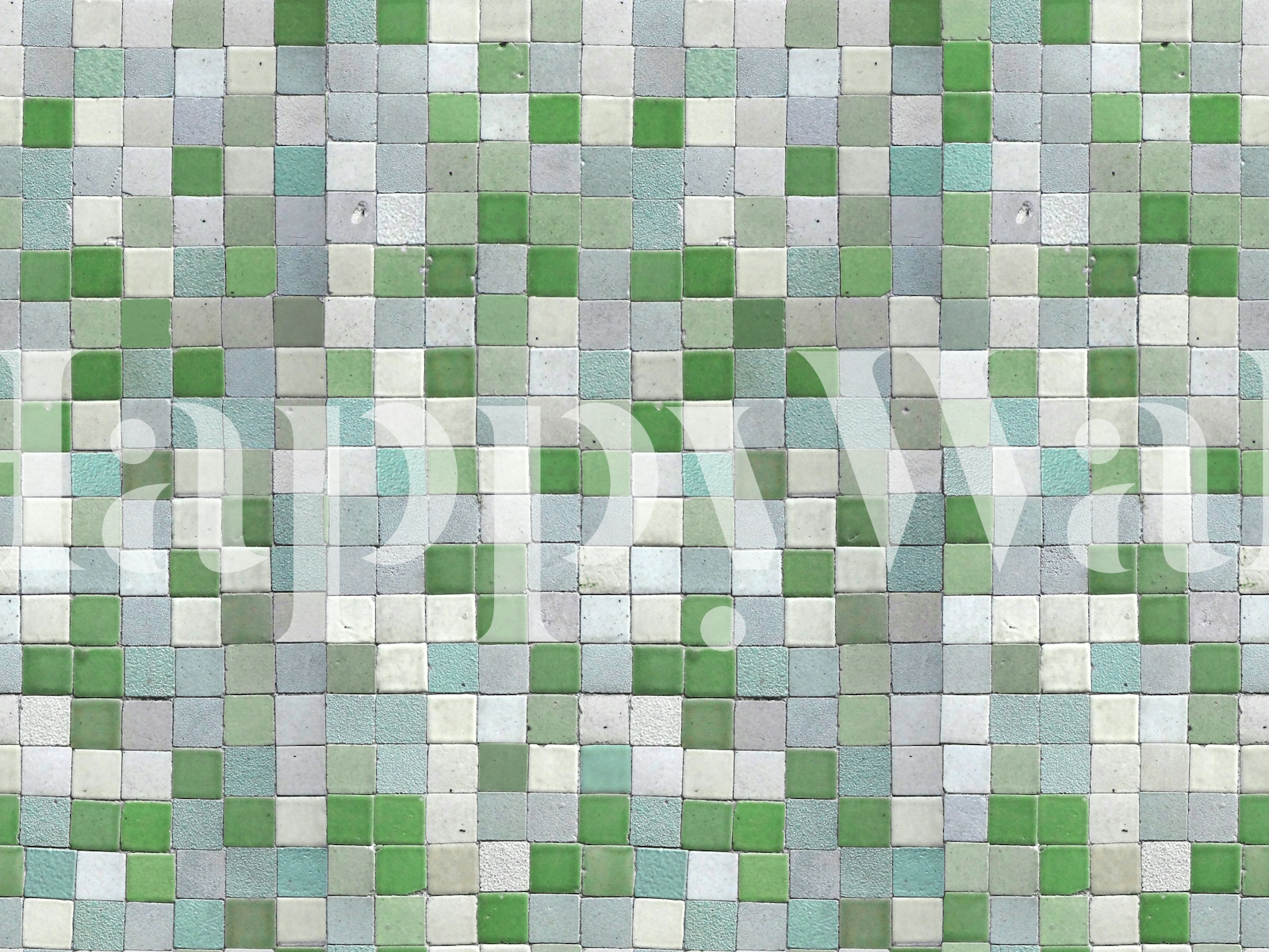 Green Vintage Tile Art Wallpaper