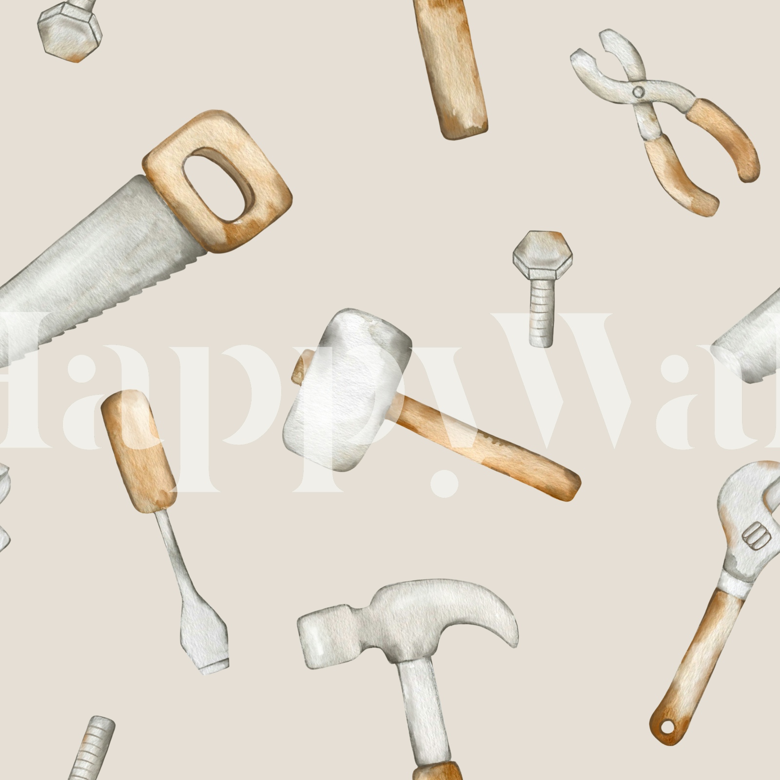 Rustic Tool Wallpaper for Home Decor