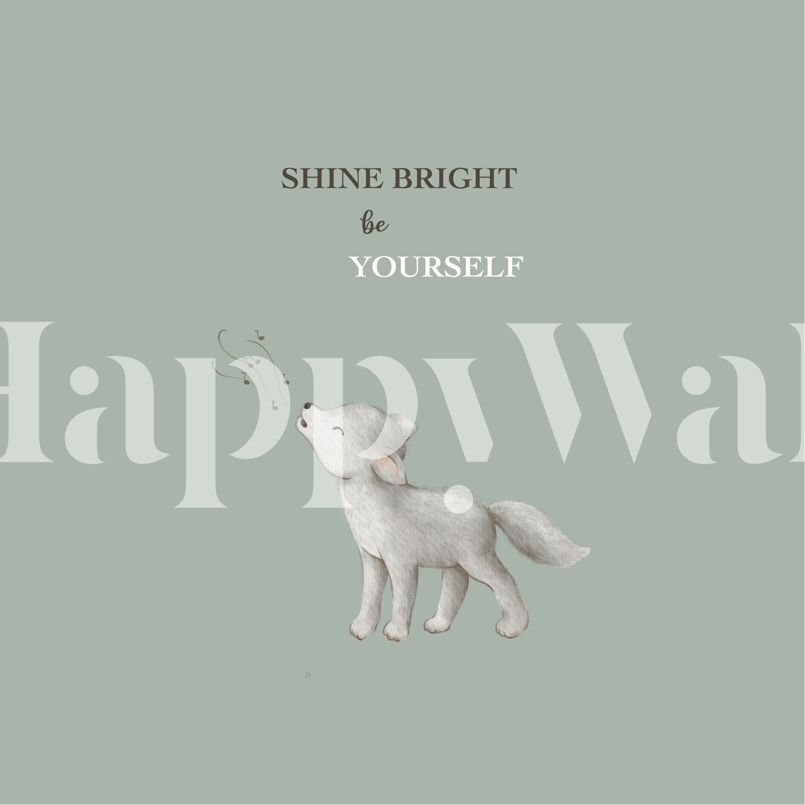 Sage Wolf Art Wallpaper - Shine Bright Yourself