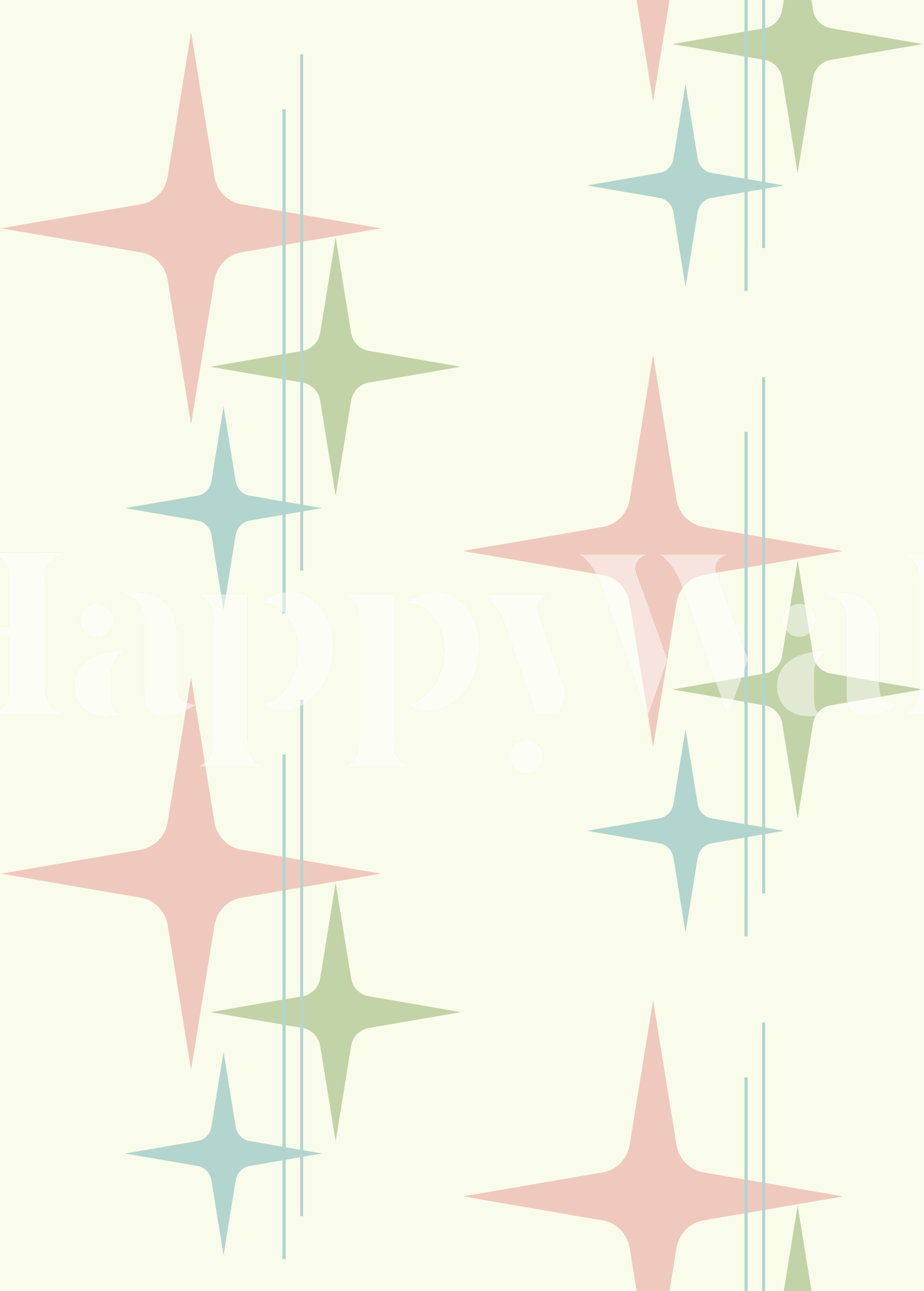 Mid Century Modern Atomic Stars Wallpaper