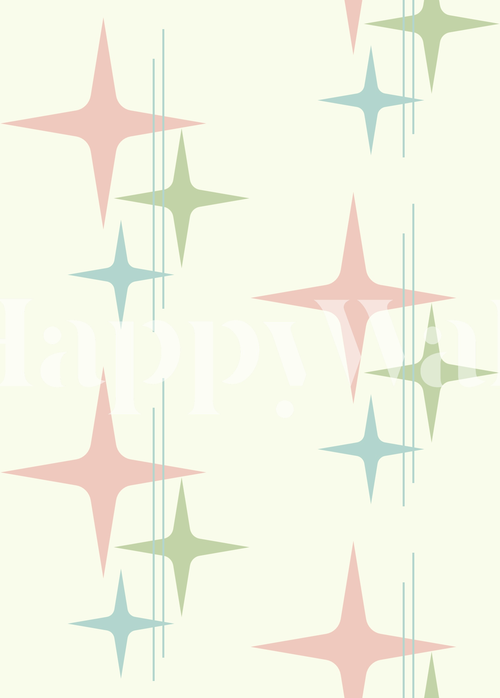 Midcentury Modern Atomic Star Wallpaper