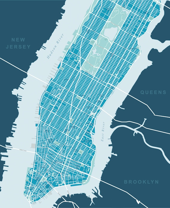 New York Map Wallpaper | Detailed and Colorful Designs