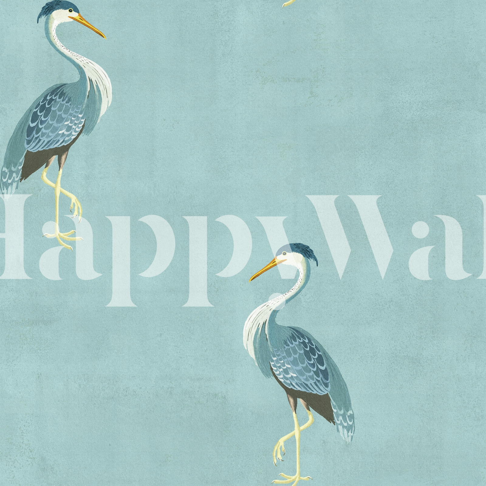Heron Pattern - Baby Blue Wallpaper