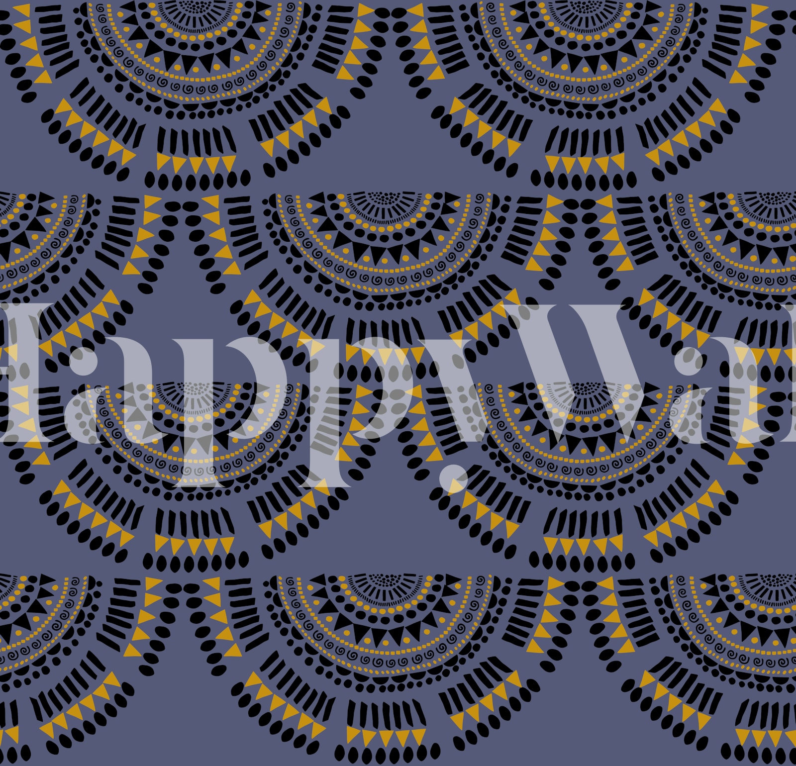 Tribal Arches Black and Gold Wallpaper