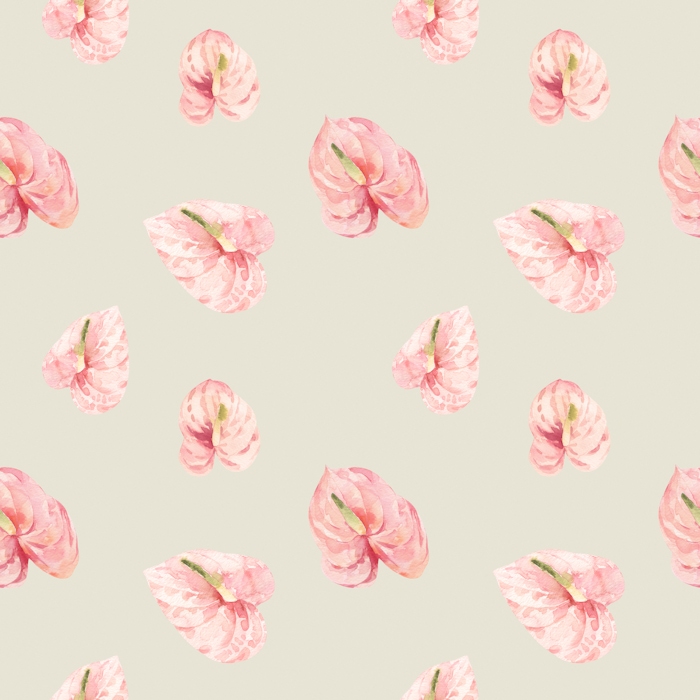 Soft Tropical Blossom Pattern - Happywall