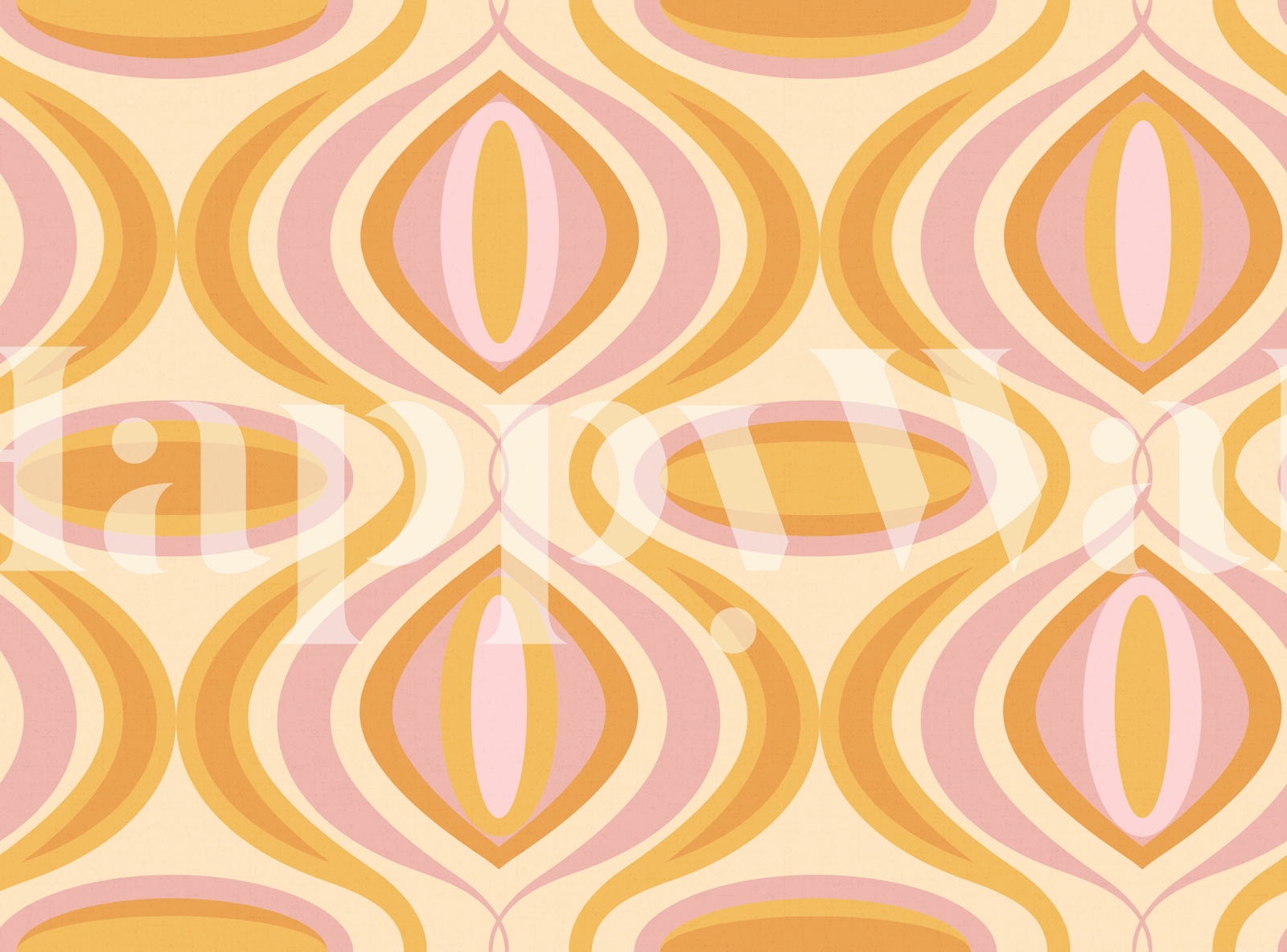 70s Curvilinear Yellow Groovy Wallpaper