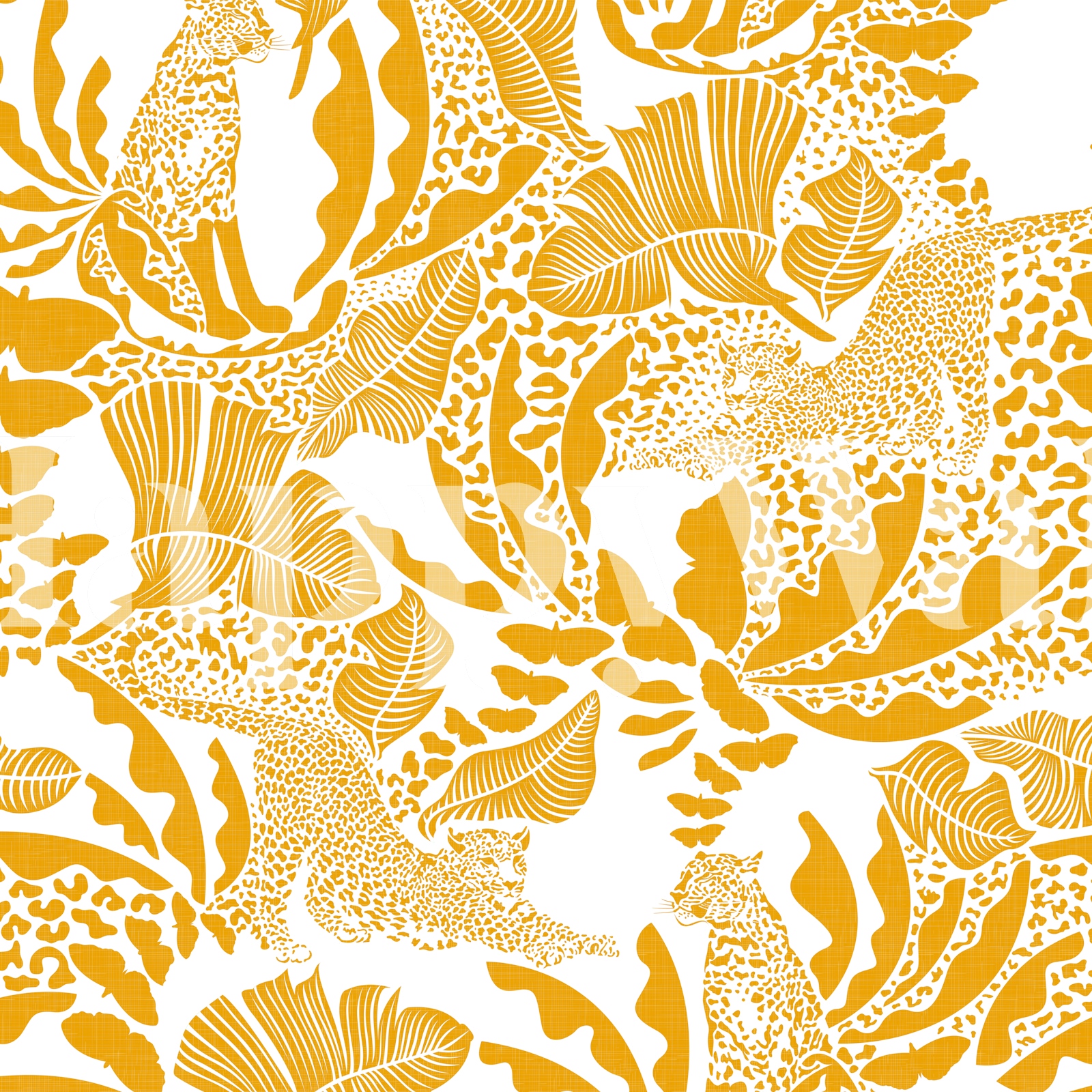 Exotic Tropical Jungle Bright Yellow Wallpaper