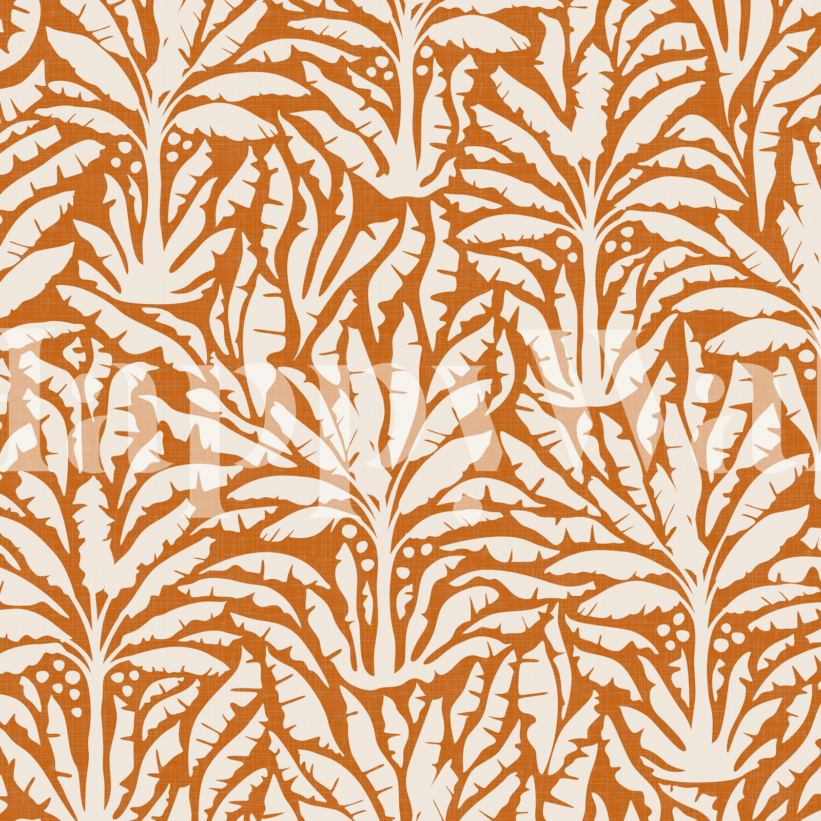 Tropical Palm Leaf Orange Wallpaper