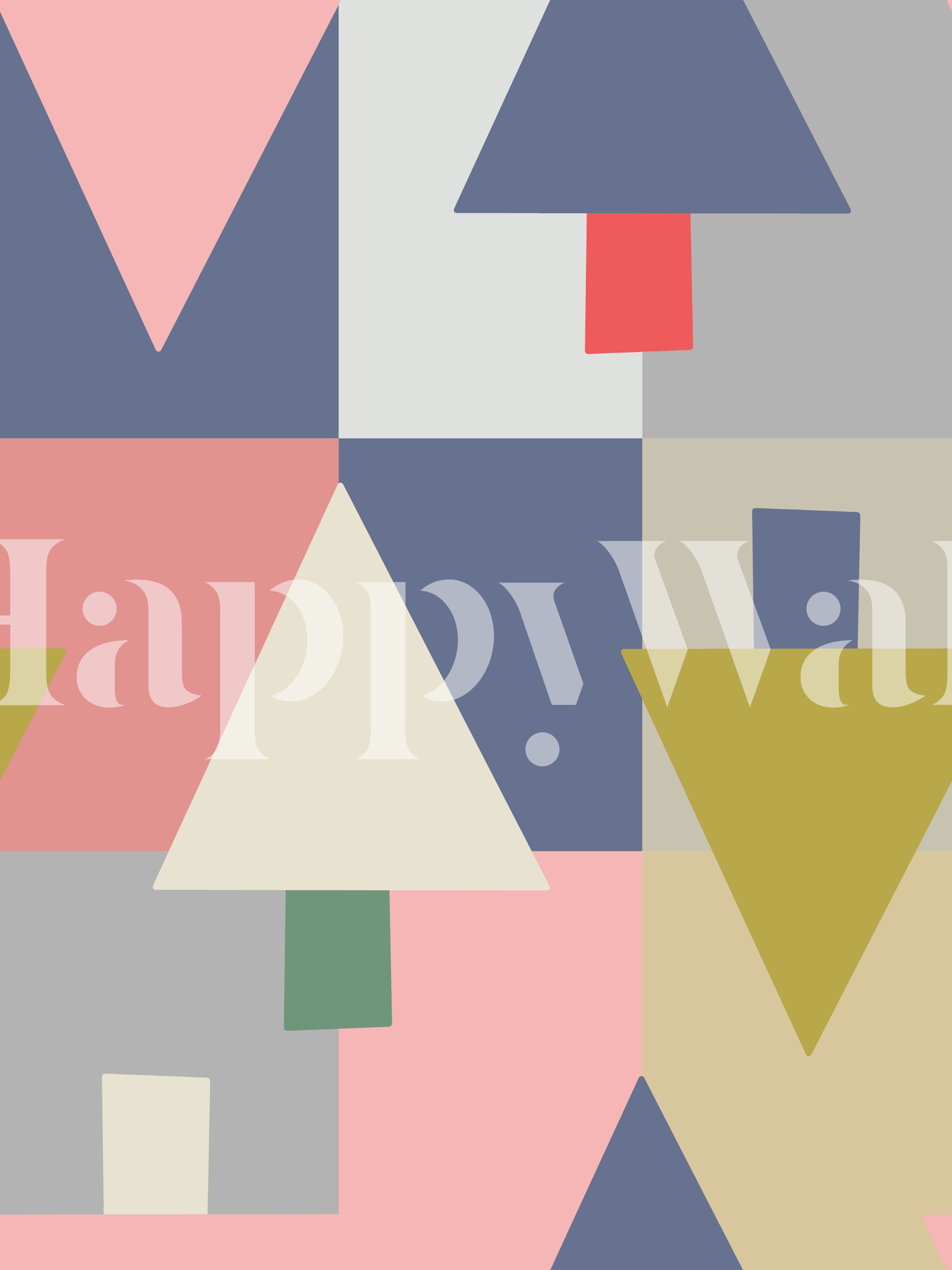 Geometric Forest Harmony Wallpaper | happywall.com