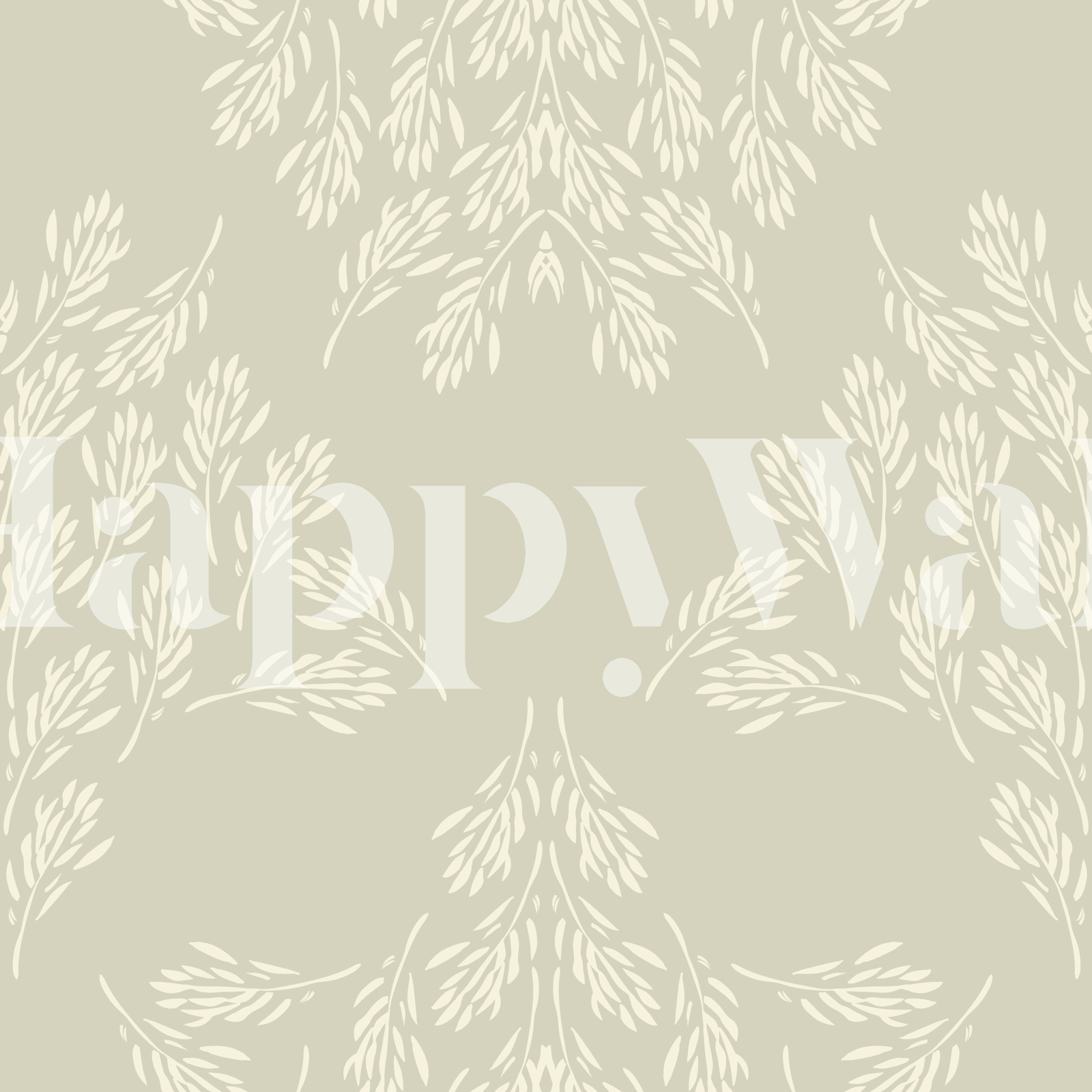 Rustic Leaf Damask XL - Neutral Gray | Happywall