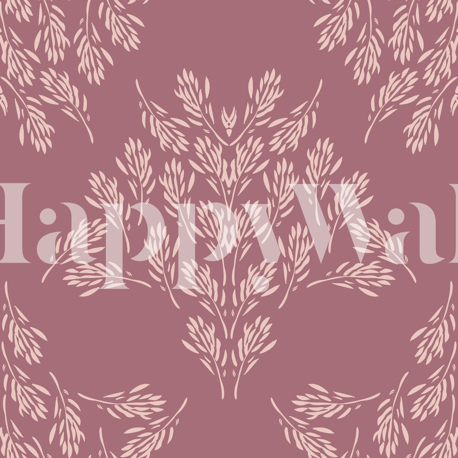 Rustic Leaf Damask Wallpaper – Antique Pink
