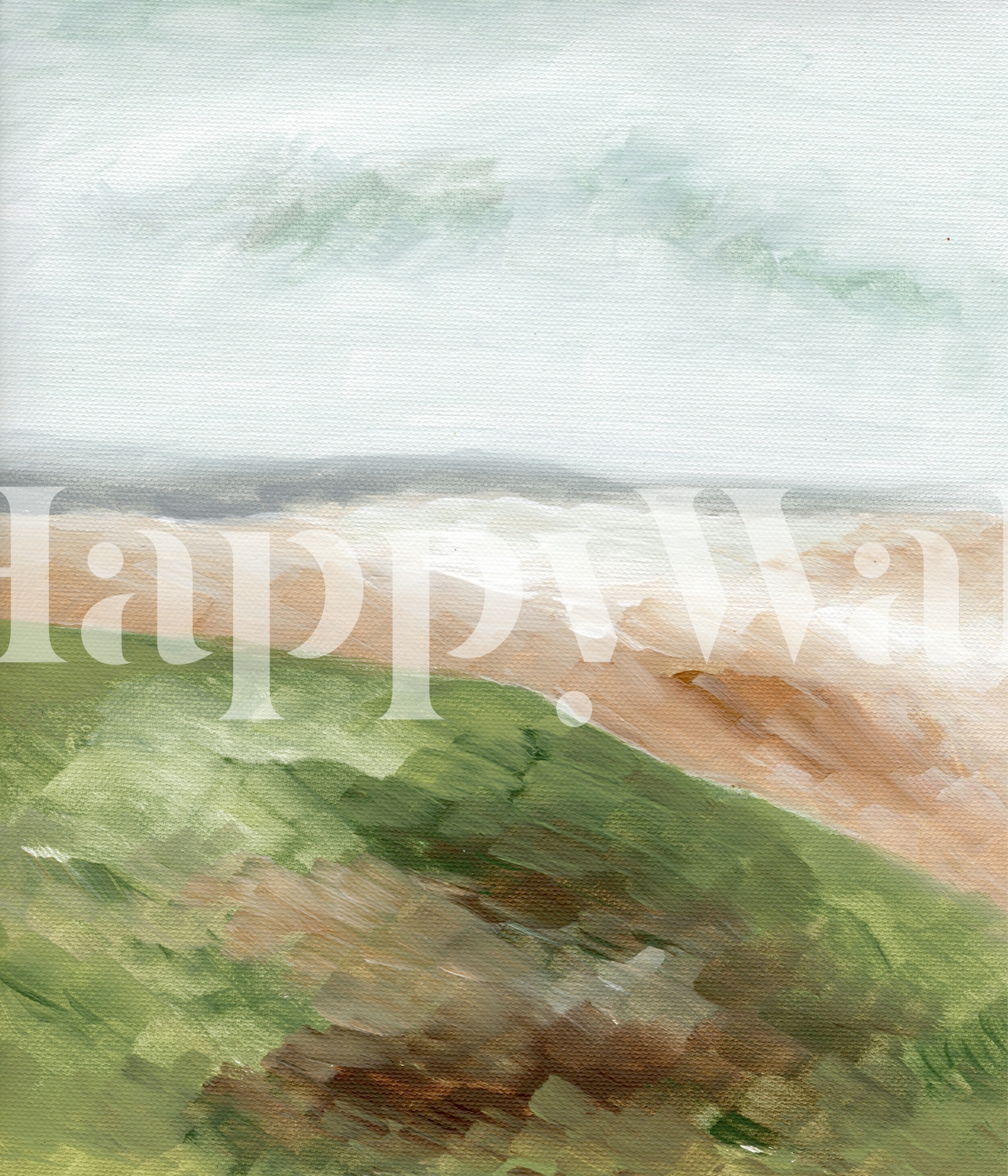 Earthy Beach Landscape Coastal Wallpaper