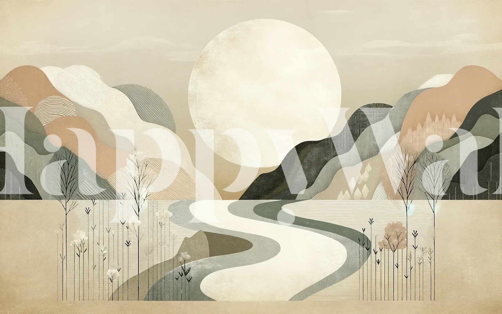 Abstract Valley Sunrise Wallpaper | Happywall