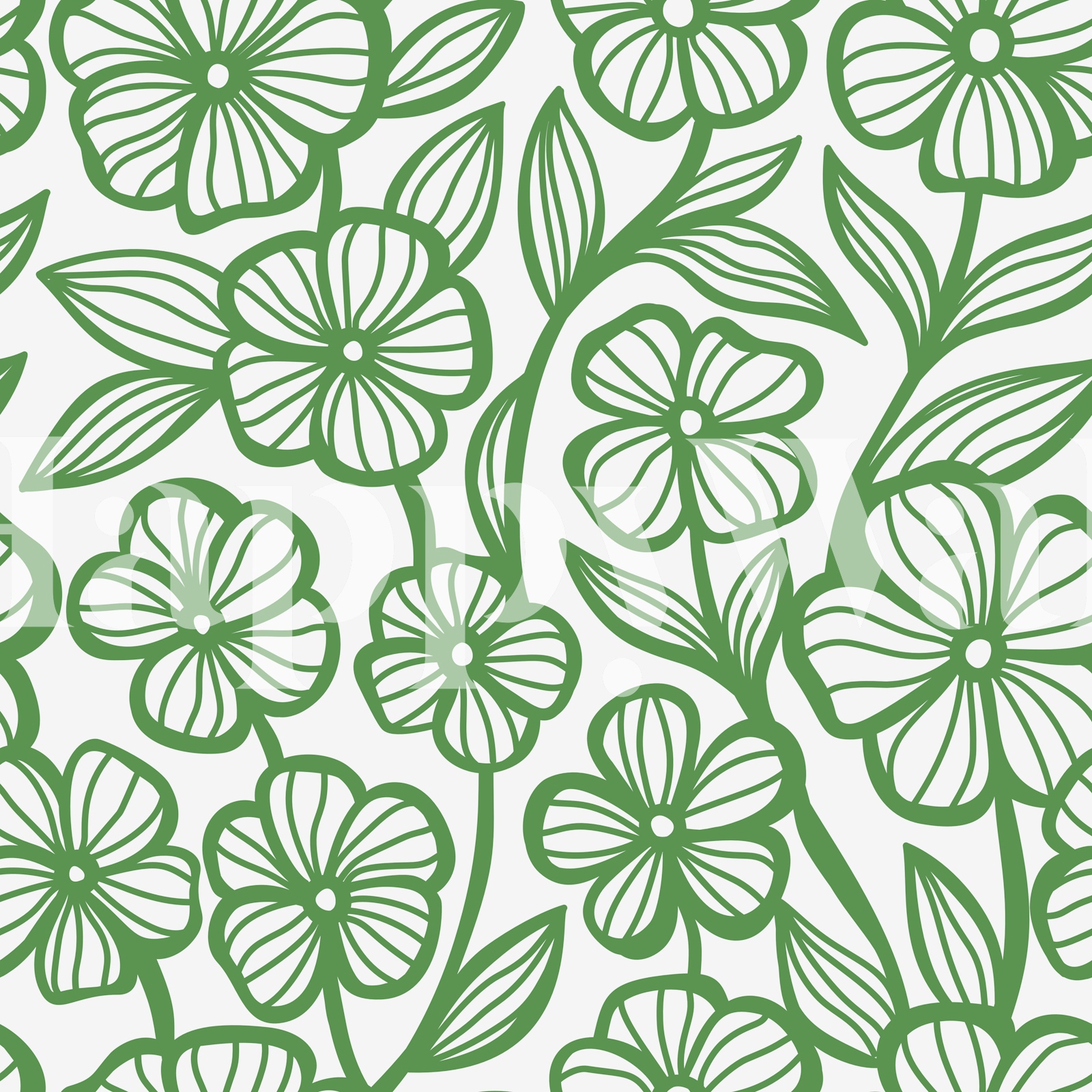 Green Floral Wallpaper for Modern Decor