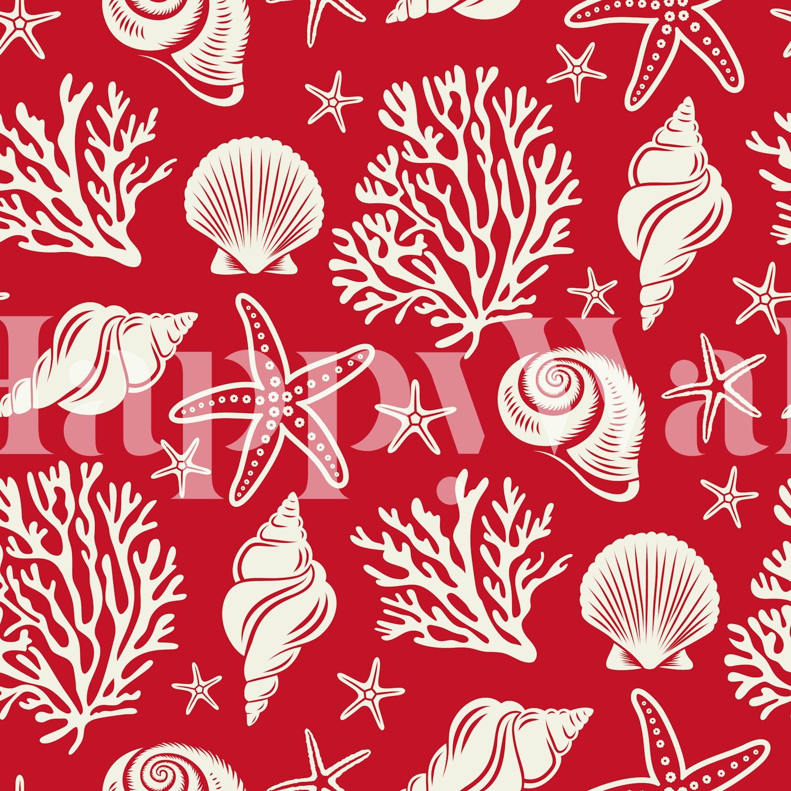 Seashell Symphony, Red | happywall.com