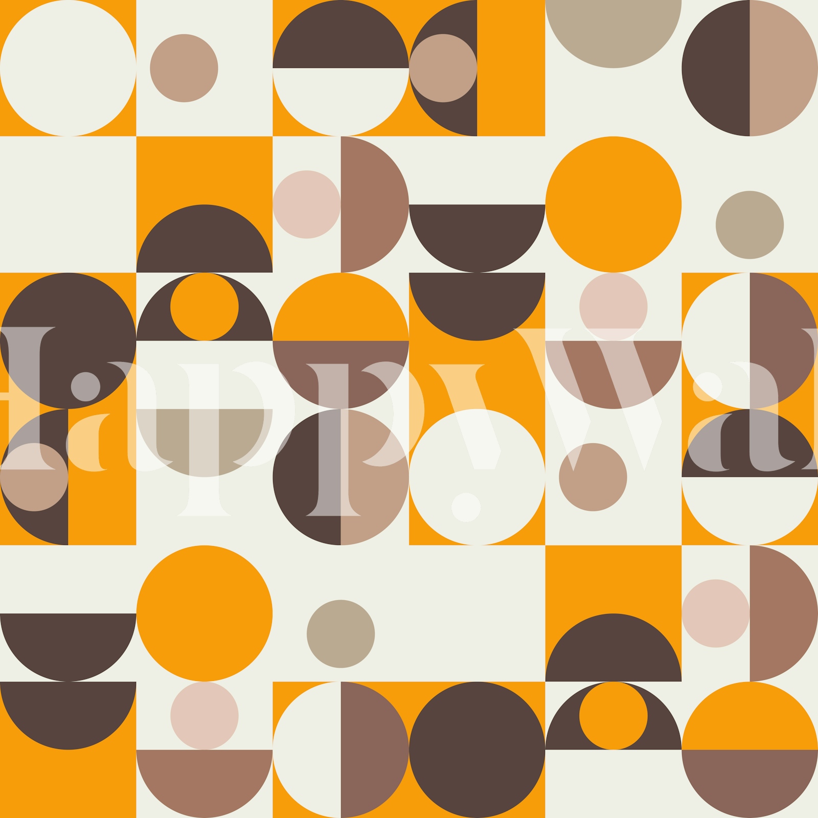 Vintage Bauhaus Circle Design Wallpaper