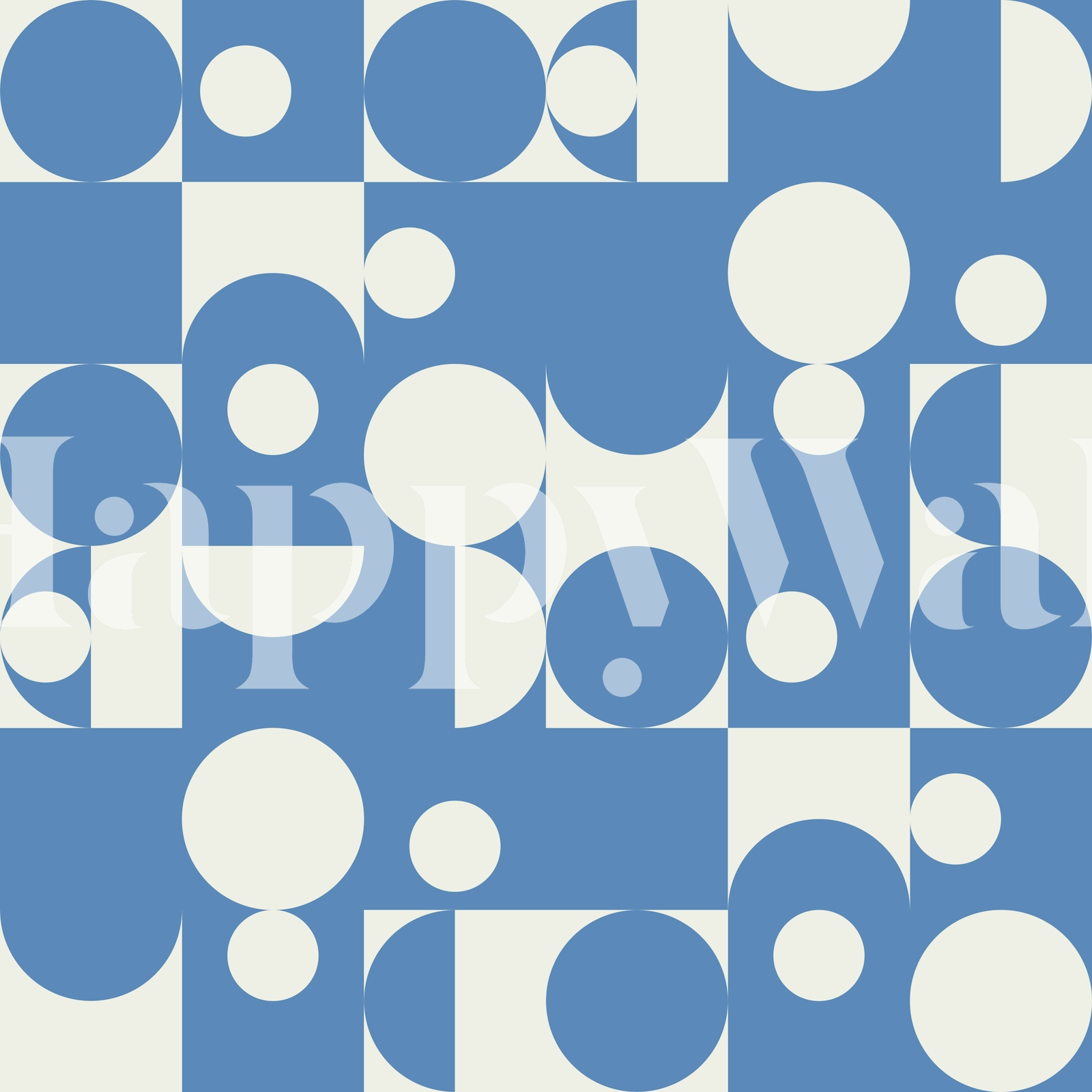 Bauhaus Geometric Blue Circles Wallpaper