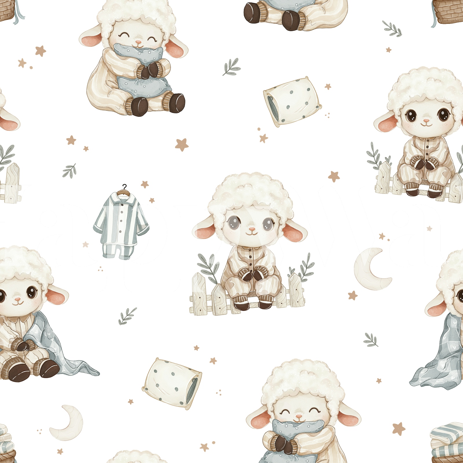 Cozy Lamb Sleepover Wallpaper - happywall.com