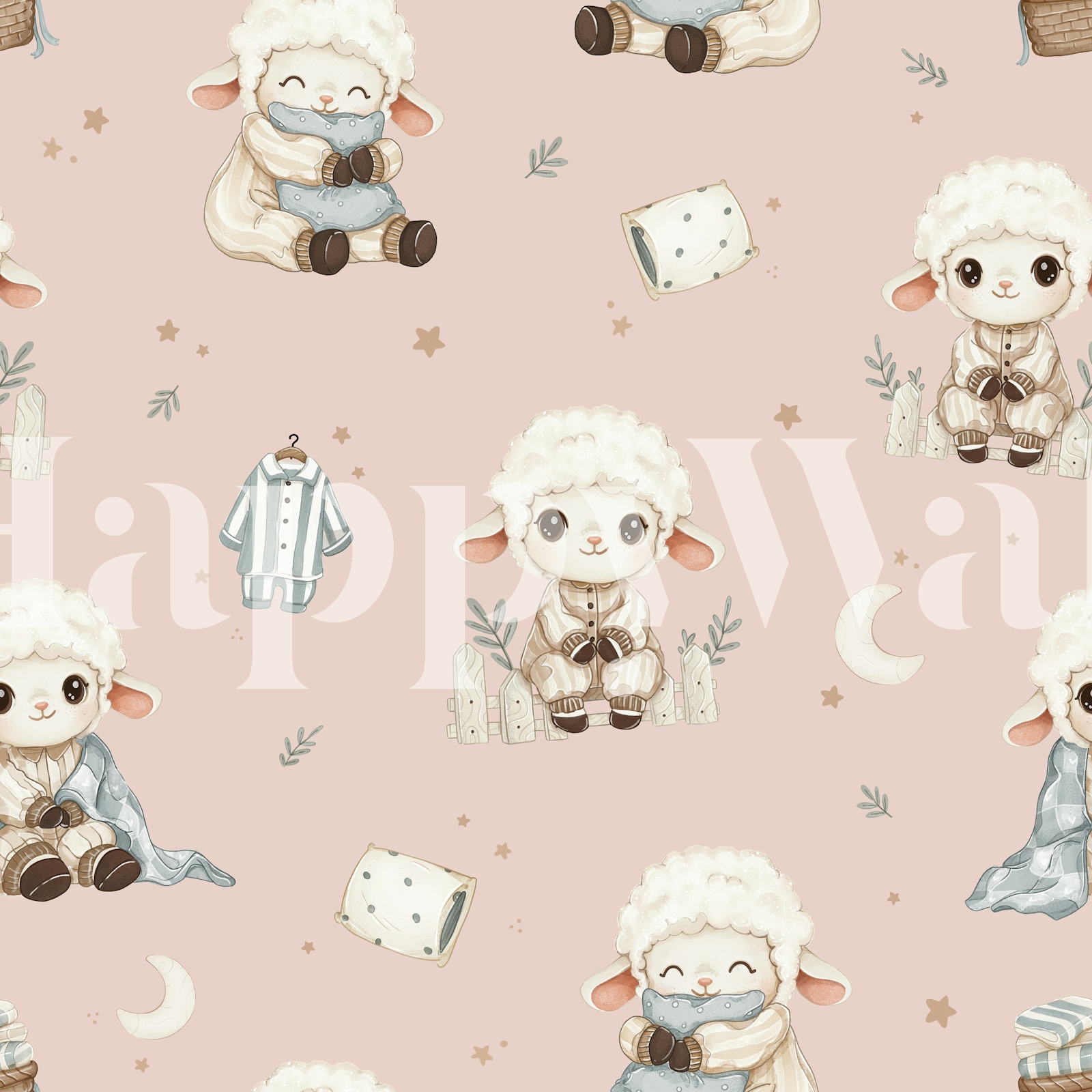 Cozy Lamb Sleepover - Wallpaper