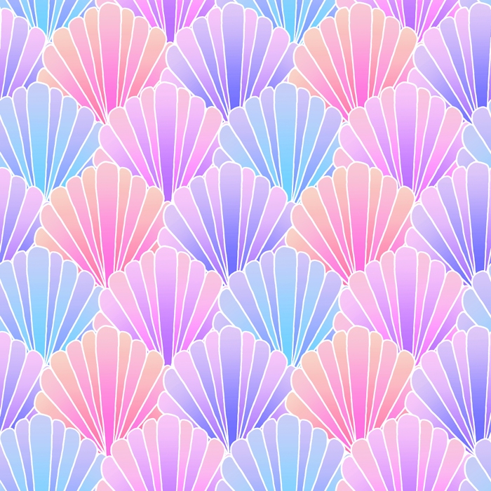 Pastel Rainbow Seashell Scallop Wallpaper | Happywall