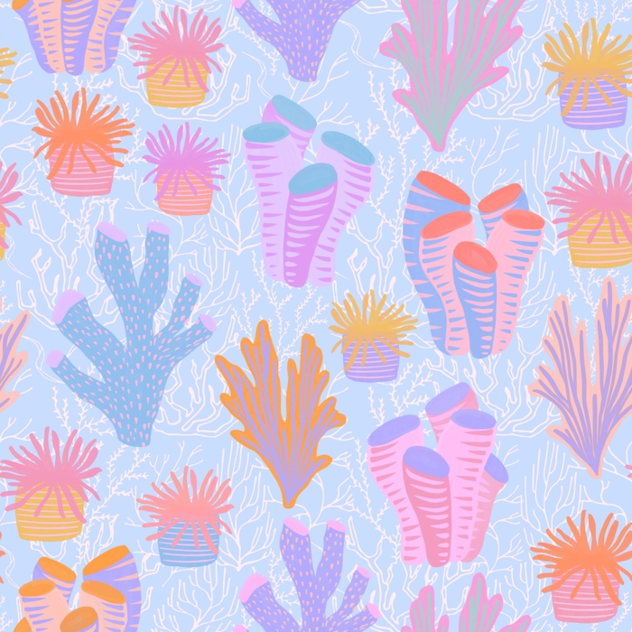 Pastel Coloured Coral Reefs Wallpaper