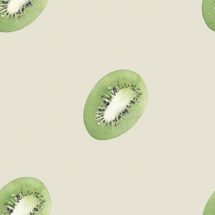 Fresh Green Kiwi Pattern Wallpaper