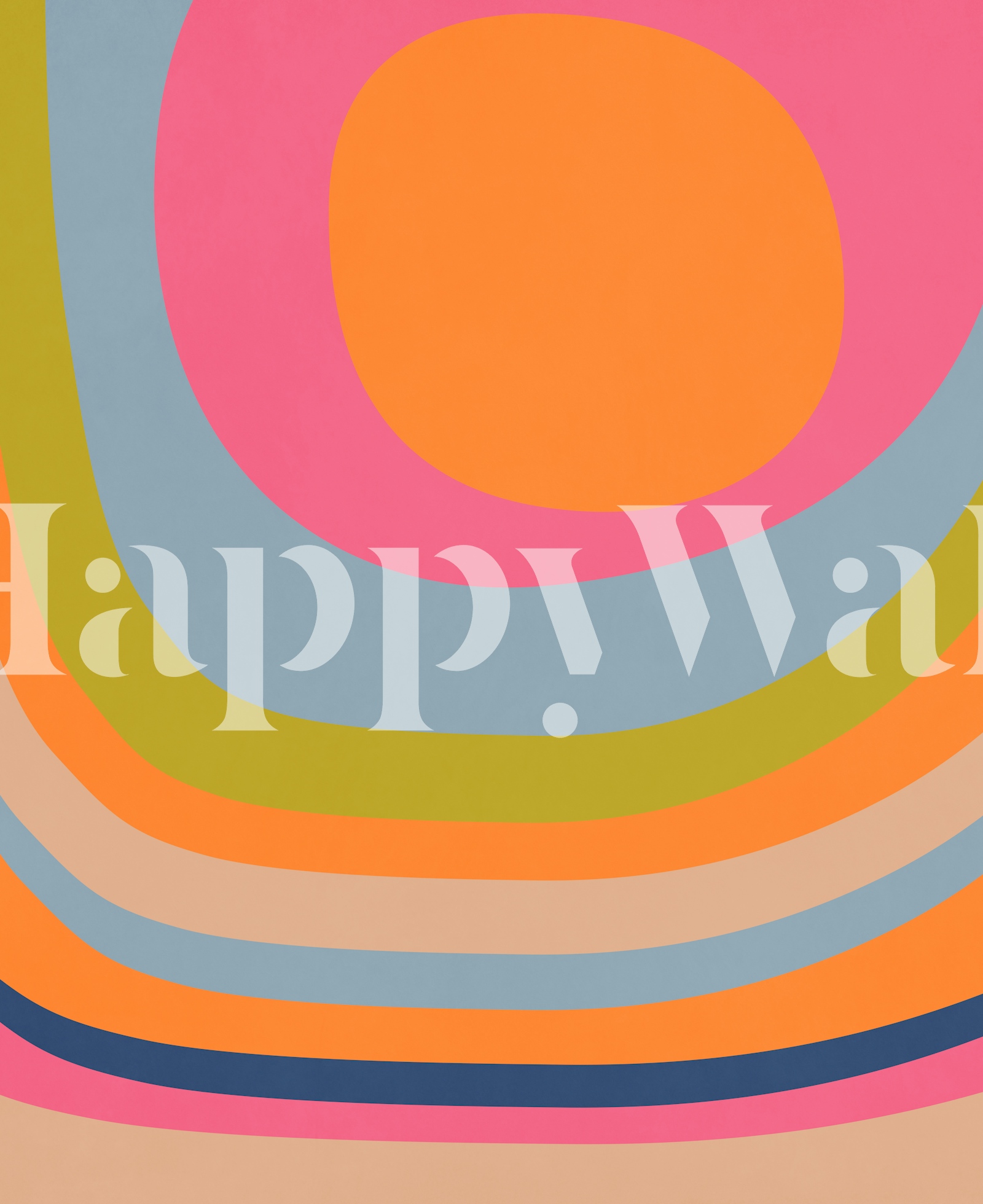 Retro Rainbow Waves Wallpaper | Happywall
