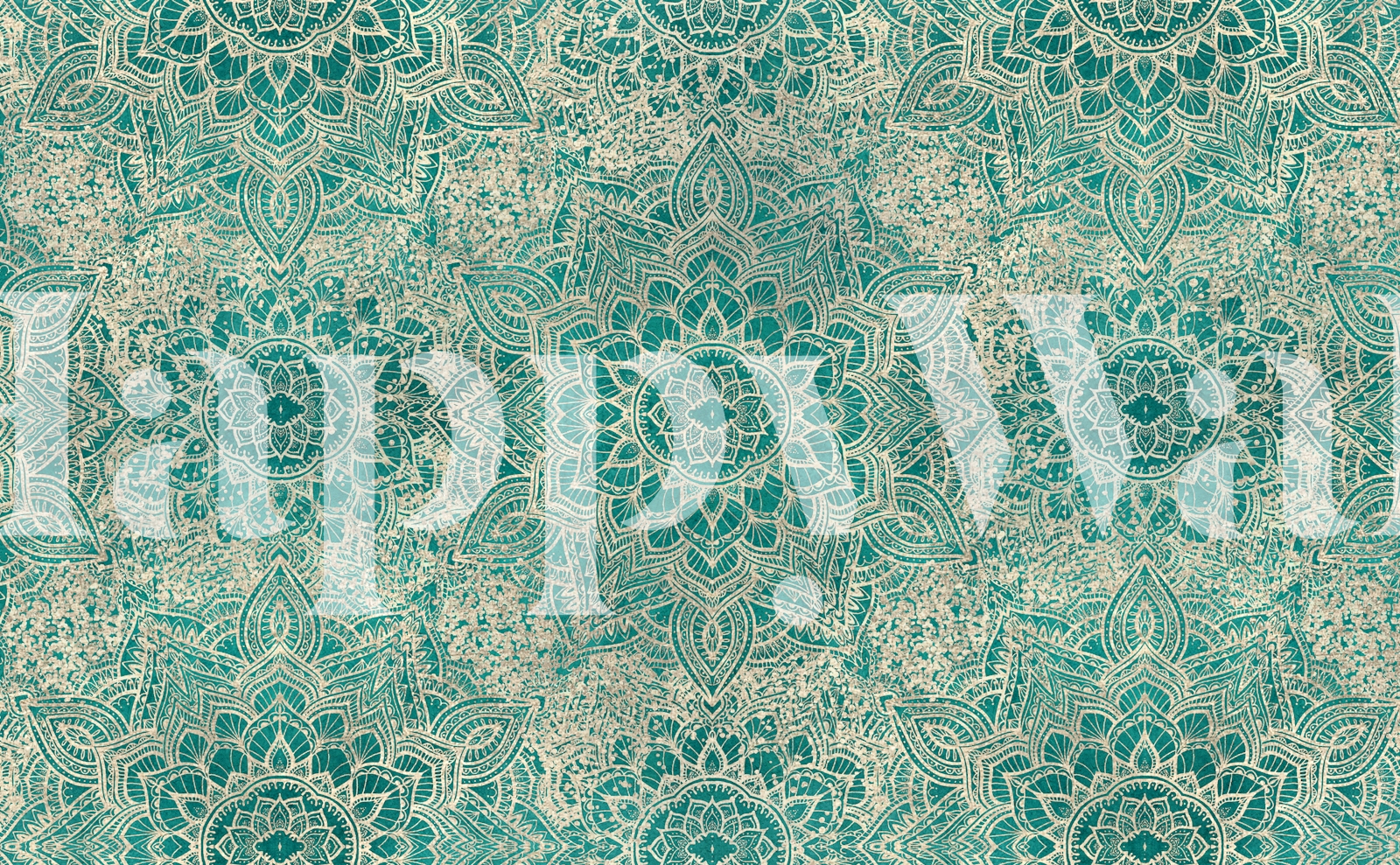 Boho Gold Star Mandala - Emerald Green wallpaper wallpaper | Happywall
