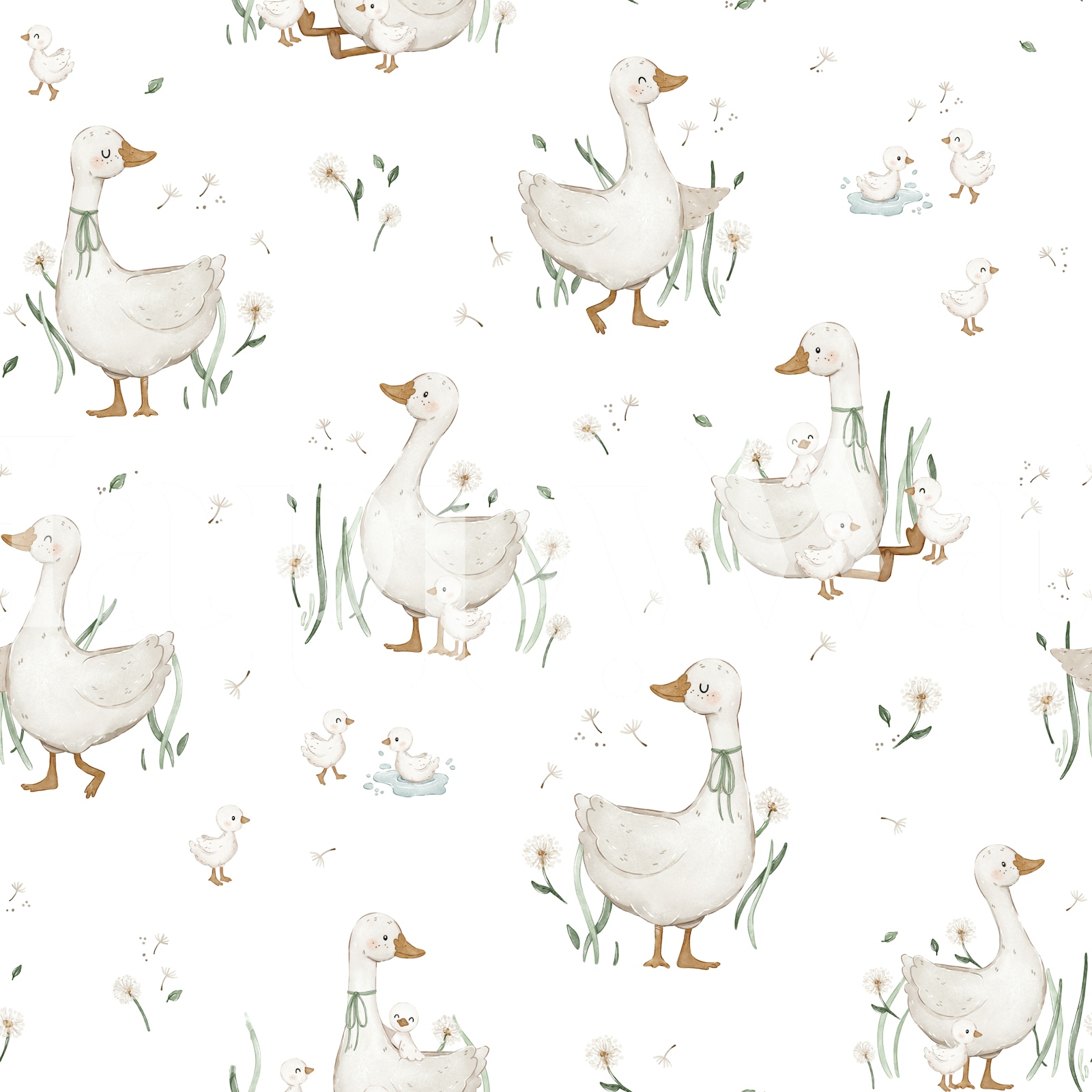 Cute Goose Wallpaper for Kids' Room