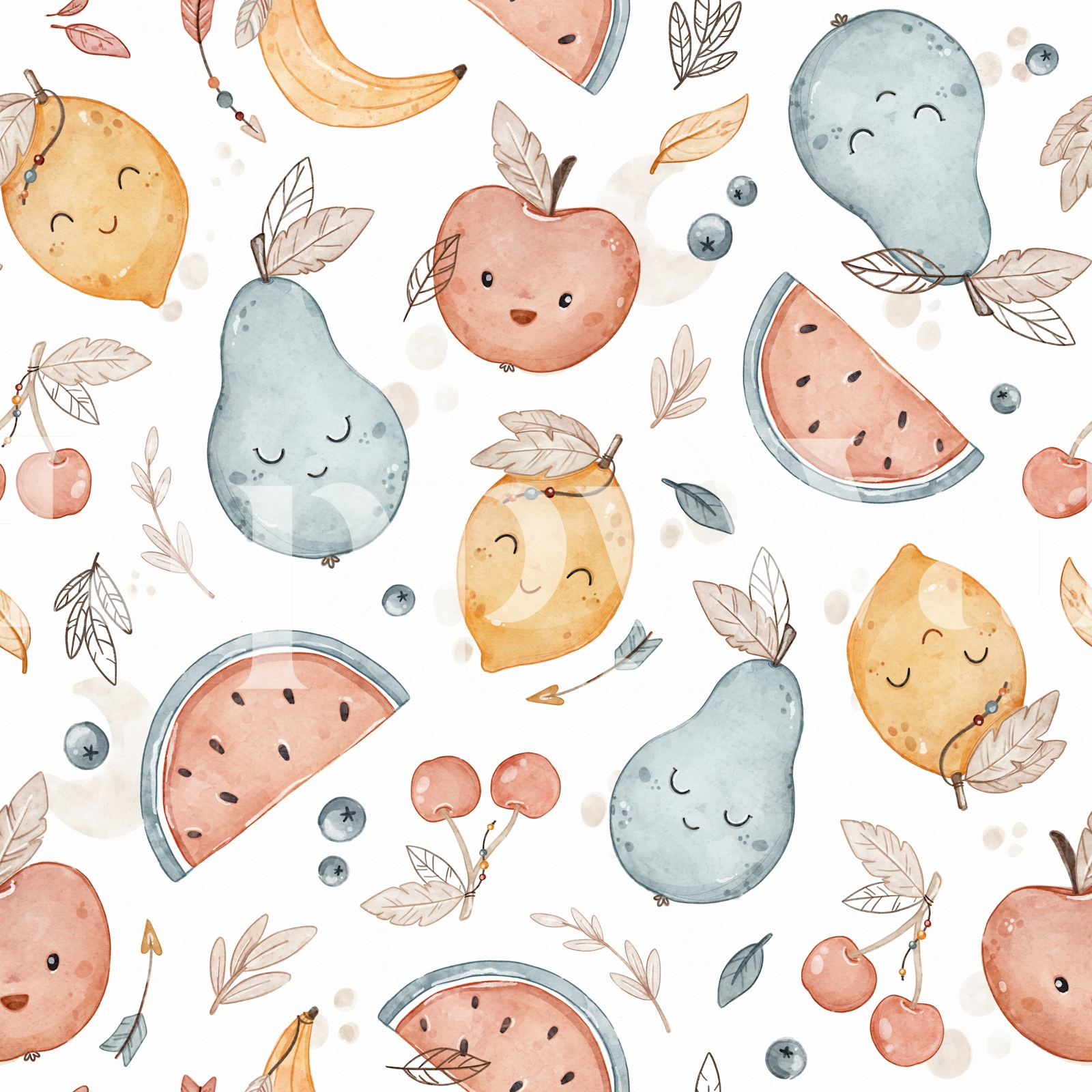 Boho Fruits Wallpaper | Happywall.com