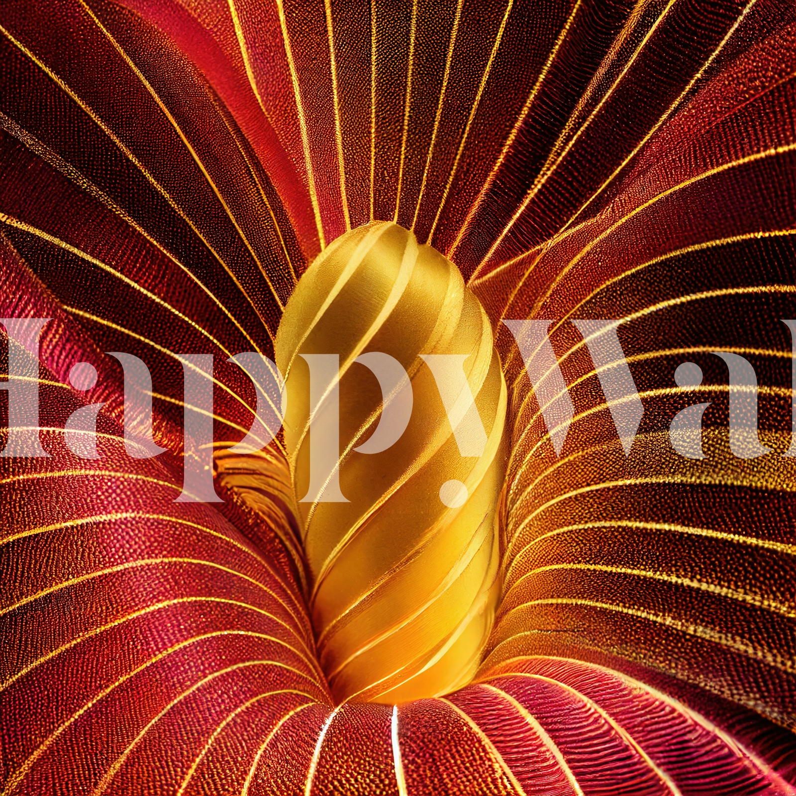 Golden Harmony Waves Wallpaper | happywall.com