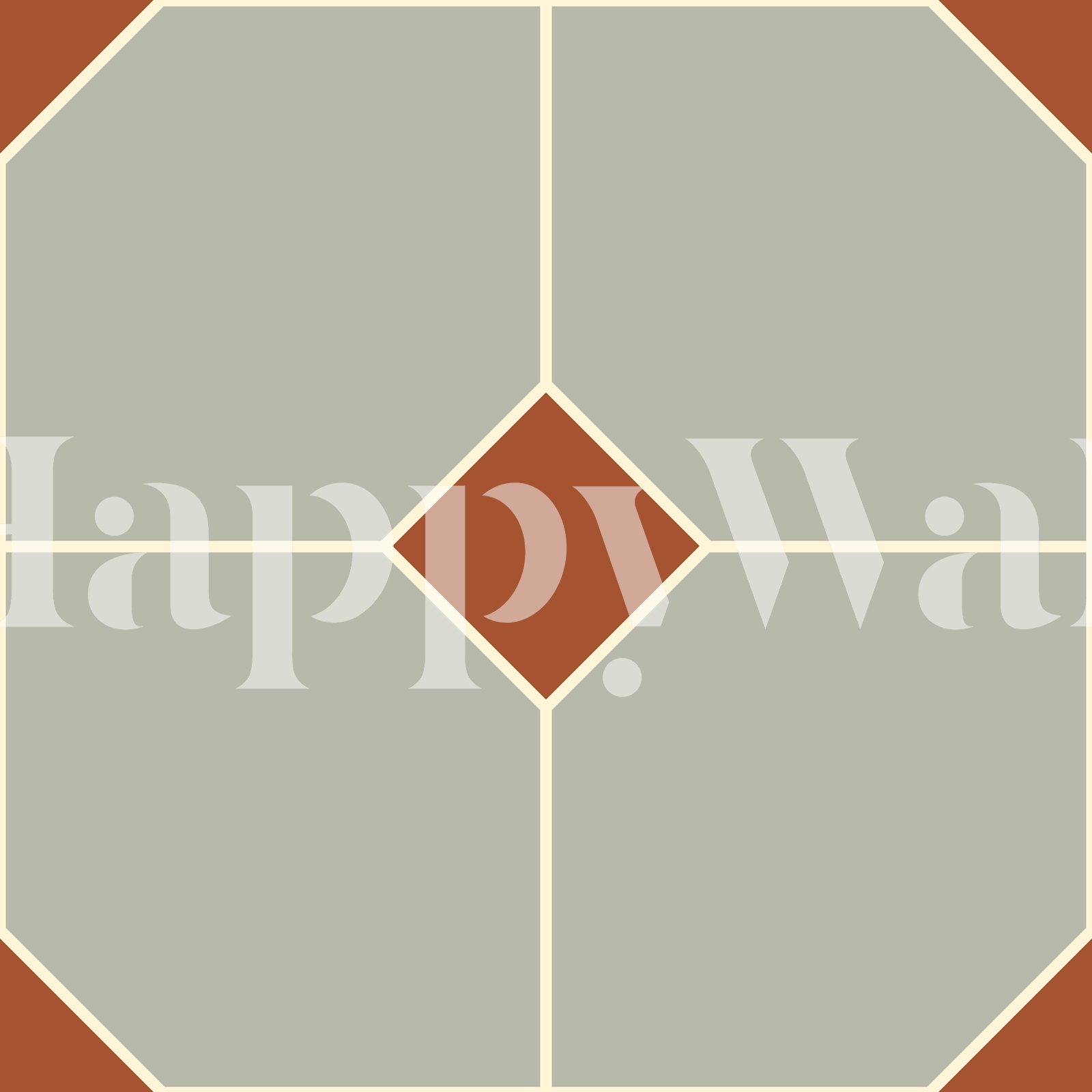 Geometric dots tile L – gray & terracotta