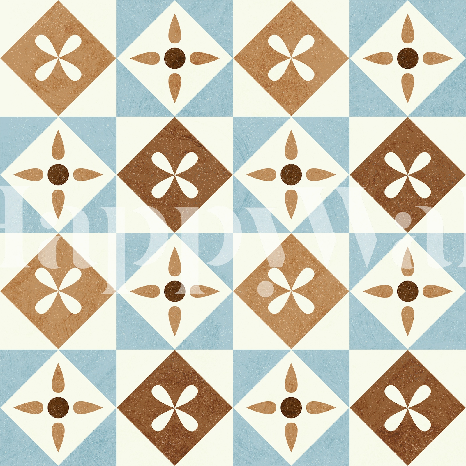 Retro Tile Design Wallpaper | happywall.com