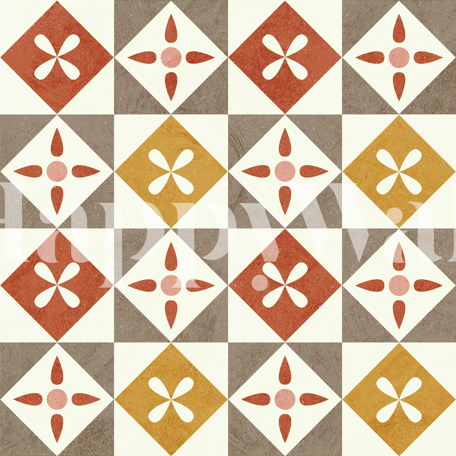 Vintage Tile Design Wallpaper | Happywall.com