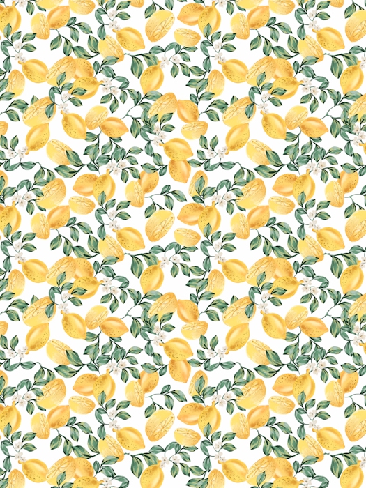 Lemon Floral Wallpaper - Bright Yellow & Green