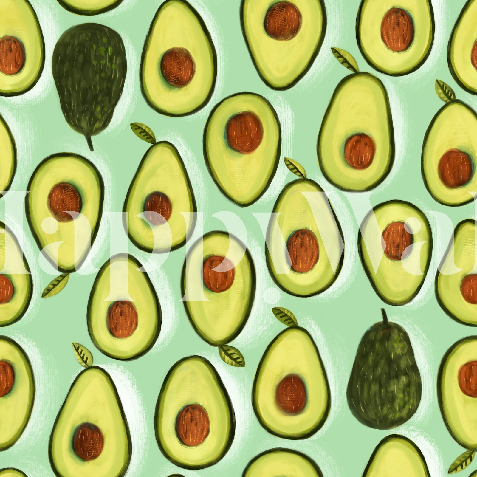Bold Avocados - Blue Wallpaper