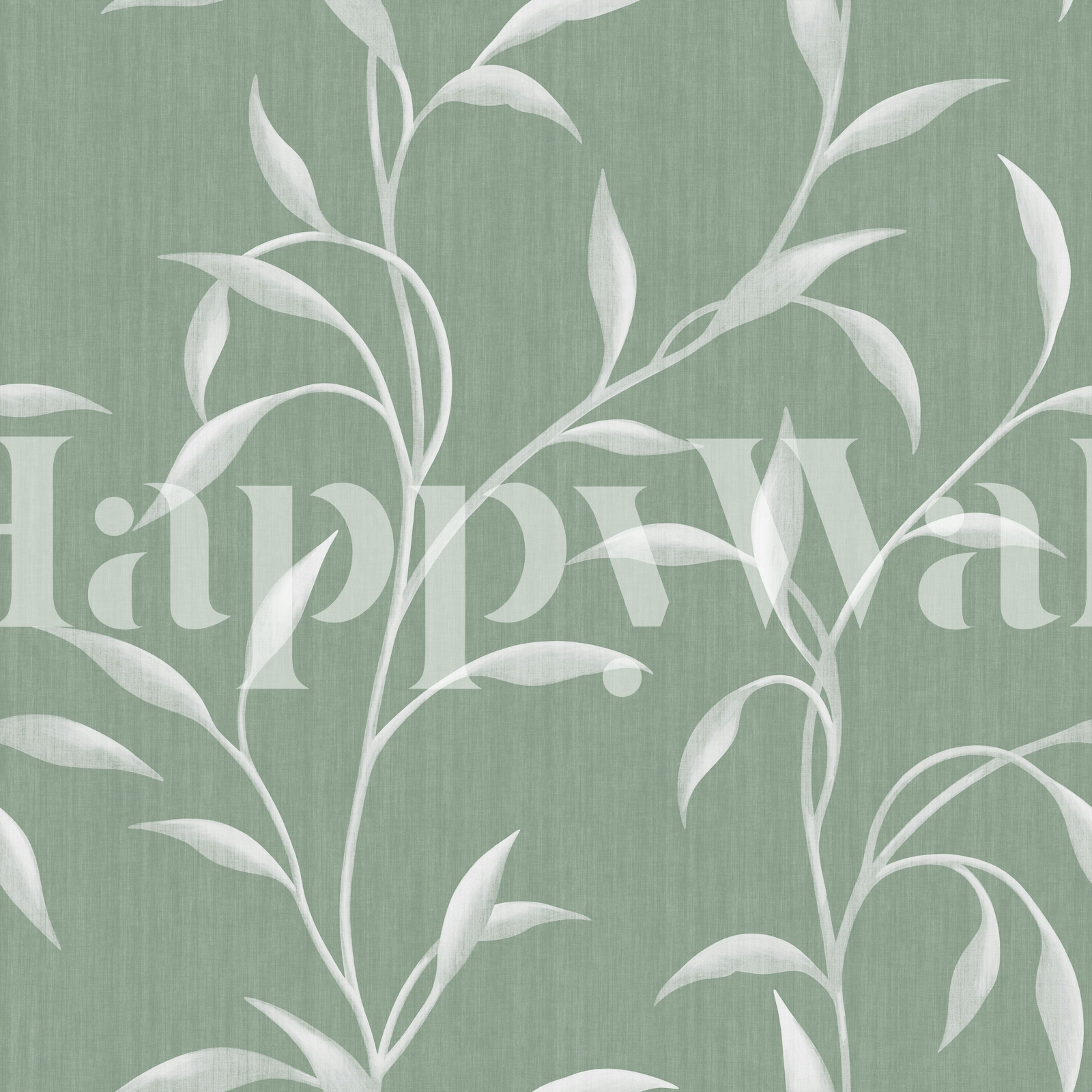 Trailing Leaf Vine - Soft Green Wallpaper