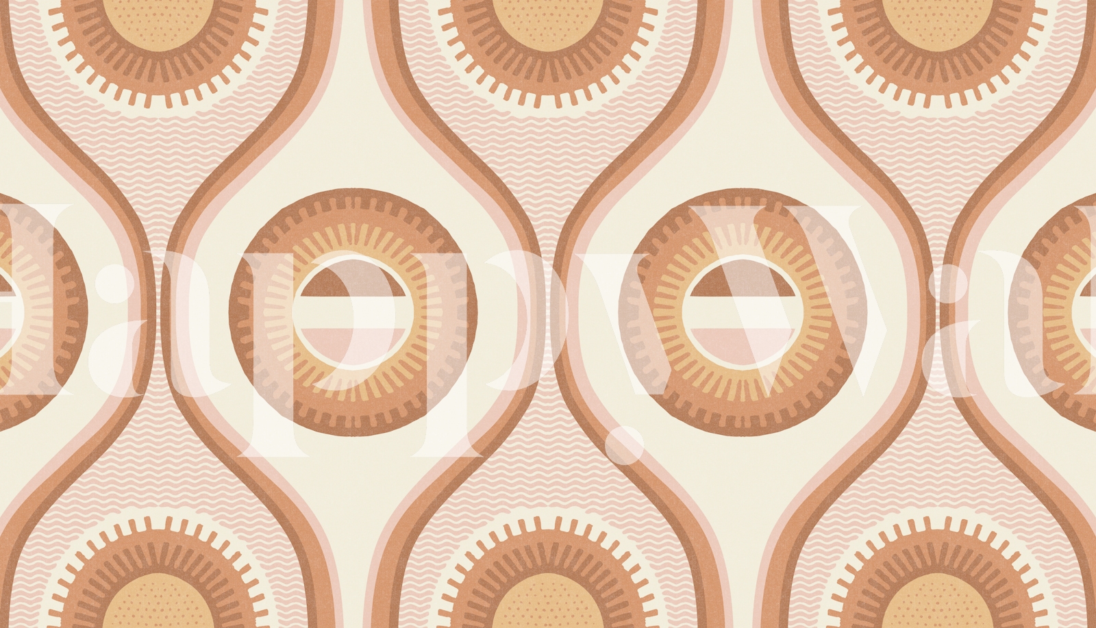 Retro Groovy Curves Wallpaper | happywall.com